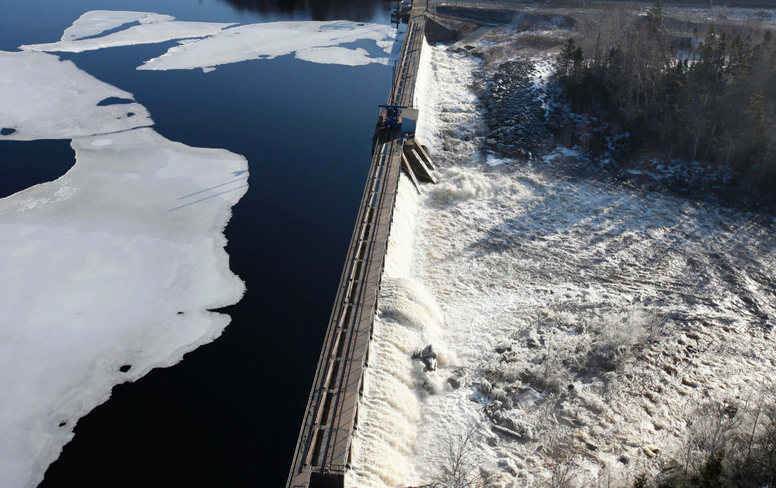 MalayFallsDam_AerialImageofDamwithRushingWater | Build Nova Scotia ...